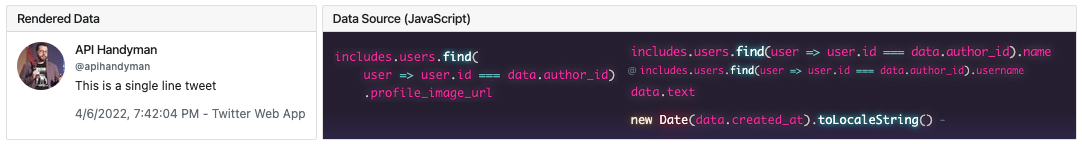 Rendering a one line tweet | Twitter API v2 Tips and Tricks | Postman API Network